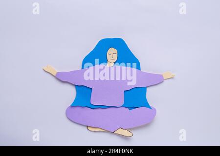 Woman's health. Female paper figure on white background, top view Stock ...