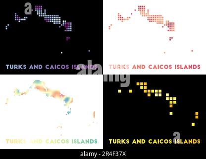 Turks and Caicos Islands dotted map. Digital style map of the country ...