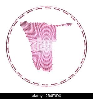 Namibia icon. Round logo with country map and title. Stylish Namibia ...