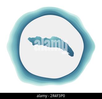 Anegada badge. Bright gradient logo of island in low poly style ...