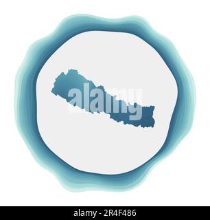 Nepal round stamp. Round logo with country map and title. Stylish ...