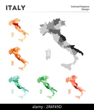 Isolated colored map of Italy with borders of the regions Stock Vector ...
