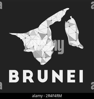 Network map of Brunei. Country digital connections map. Technology ...