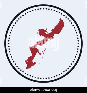 Okinawa Island icon. Round logo with map and title. Stylish Okinawa ...