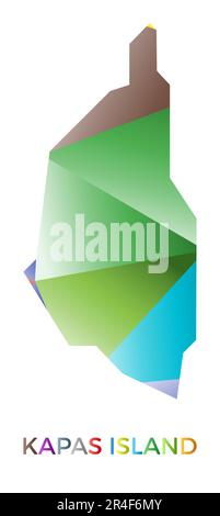 Kapas Island icon. Vector polygonal map. Kapas icon in geometric style ...
