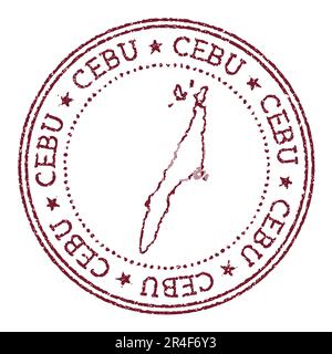Cebu sticker. Travel rubber stamp with map of island, vector ...