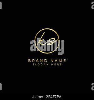 Initial Letter KS Logo - Handwritten Signature Style Logo - Minimal ...