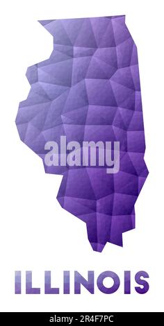 Illinois state map. US state map. Illinois outline symbol. Vector ...