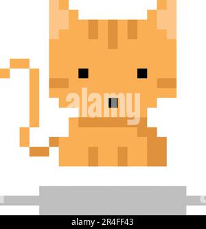 Pixel 8 bit cat. Animal for game assets in vector illustration Stock ...
