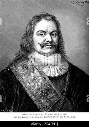 Portrait of Admiral Michiel De Ruyter by Karel du Jardin 1669. Michiel ...