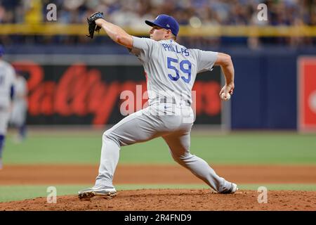 Los Angeles Dodgers pitcher Evan Phillips (59) throws during a MLB game ...