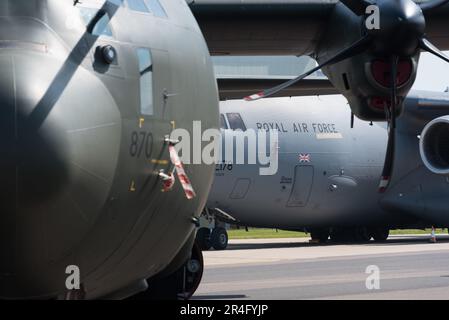 Lockheed C-130 Hercules and C-17 Globemaster at RAF Brize Norton Stock ...