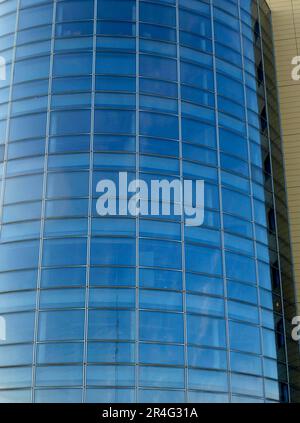 Round office tower in Muehlacker, glass tower, office building Stock ...