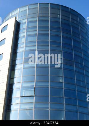 Round office tower in Muehlacker, glass tower, office building Stock ...