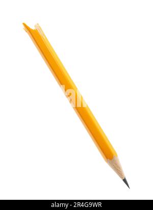 Broken graphite pencil on white background. School stationery Stock ...