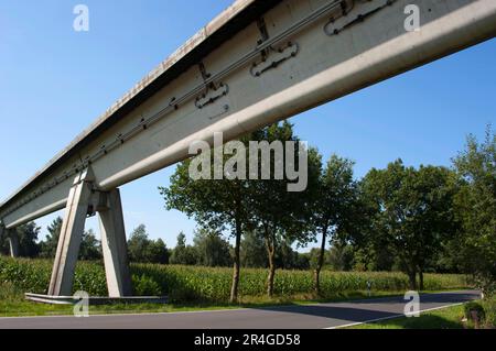 Maglev train, route, Lathen, Emsland, Lower Saxony, Germany, Transrapid ...