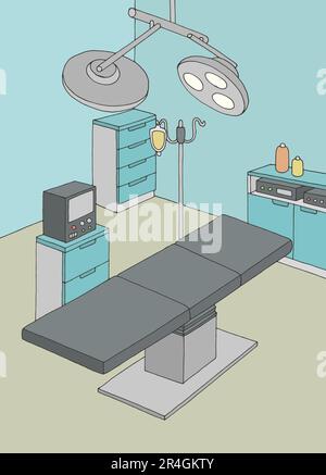 Operating room graphic color interior sketch illustration vector Stock ...