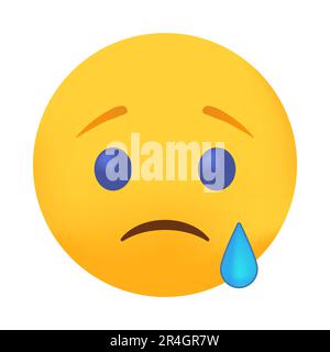 Yellow face crying emoji. Popular chat elements. Cry emoji. Crying ...