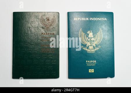 Indonesia biometric passport on white background Stock Photo - Alamy