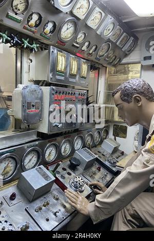 Interior of an old submarine - Radio room Stock Photo - Alamy