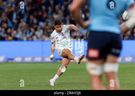 Caleb Muntz of Fiji is tackled during the Super Rugby Pacific match ...