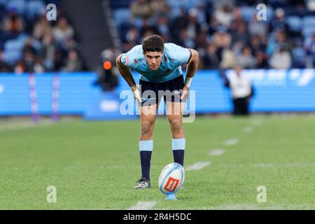 Ben Donaldson of the Waratahs prepares to kick a penalty during the ...