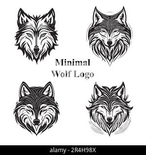 minimal wolf face logo collection in vector file Stock Vector Image ...