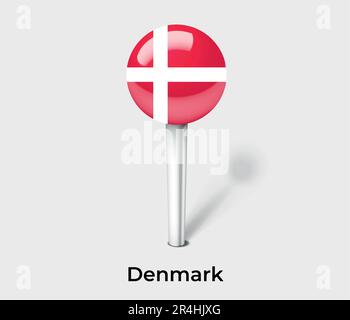 Denmark flag pin map icon, isolated vector illustration eps 10 Stock Vector Image & Art - Alamy