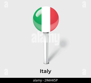 Italy flag pin map icon, isolated vector illustration eps 10 Stock ...