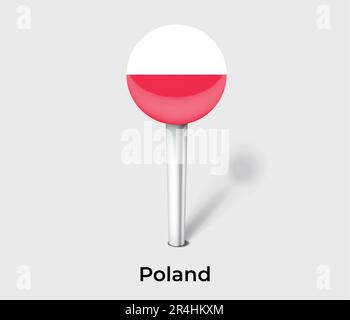 Poland flag pin map icon, isolated vector illustration eps 10 Stock ...