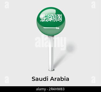 Saudi Arabia map with pin of country capital. Two types of Saudi Arabia ...