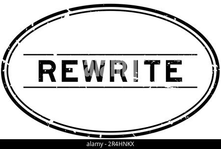 Grunge black rework word oval rubber seal stamp on white background ...