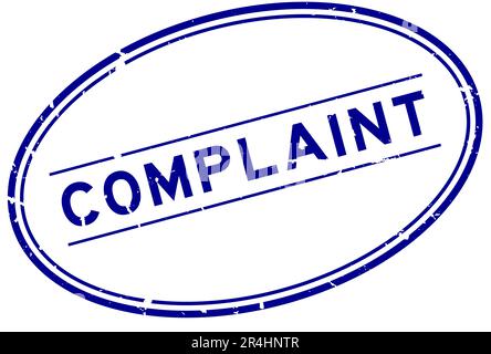 Grunge blue complaint word rubber seal stamp on white background Stock ...