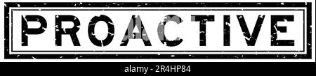 Grunge black proactive word rubber seal stamp on white background Stock ...
