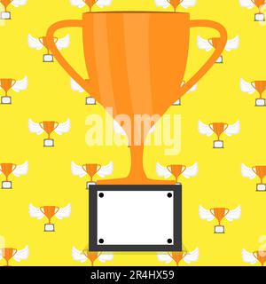 Vector Illustration of Pattern Wing Trophy and Yellow Colors background ...