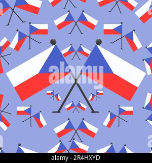 Vector Illustration of Pattern Czech Flags and Color Background Stock ...