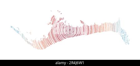 Grand Bahama map design. Shape of the island with beautiful geometric ...