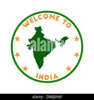 Welcome to India travel sticker or stamp on white background, vector ...