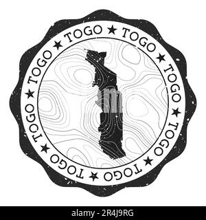 Togo round stamp. Round logo with country map and title. Stylish ...