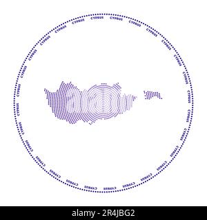 Cyprus dotted map. Digital style map of the country on white background ...