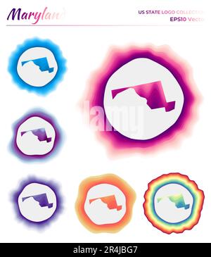 Maryland logo. Badge of the US state. Layered circular sign around ...