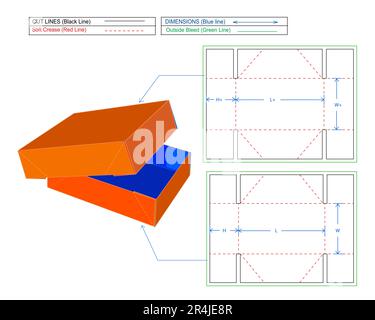 Editable and resizeable Corrugated shipping box and cardboard Cartoon box, Die line template and ...