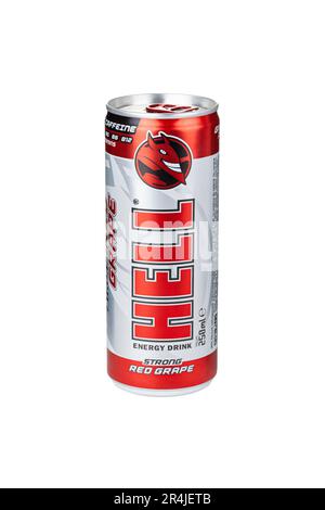 Chisinau, Moldova May 26 2023: Aluminium can of HELL classic energy ...