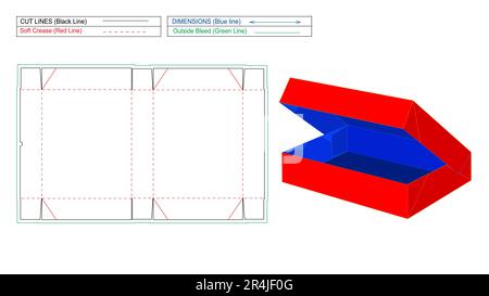 Six corner glued tray, 6 corner box die line and packaging design ...