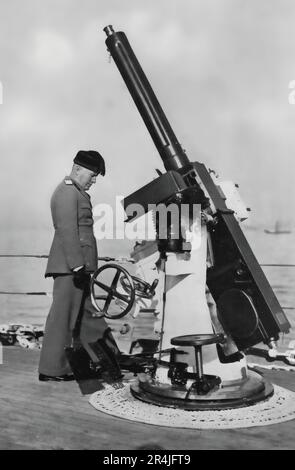 The Italian dictator Benito Mussolini (il duce) together with the ...