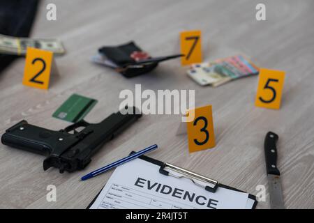 Crime scene investigation - numbering of evidences after the murdering ...