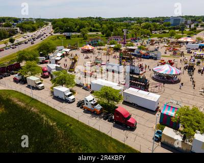 People enjoy the 2023 Bratfest, put on by Metcalfe Grocery, at the Dane ...