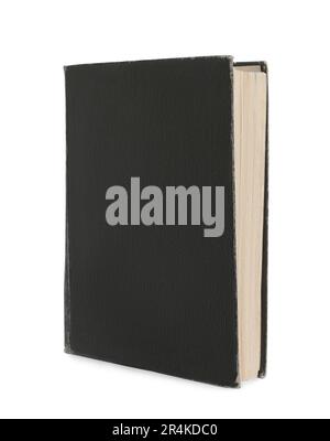 One old hardcover book isolated on white Stock Photo - Alamy