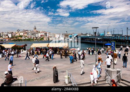 Ferry terminal of Golden Horn, near Galata bridge, european side ...