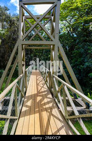 The Historic Kapaia Swinging Bridge, Lihue, Kauai, Hawaii, USA Stock ...